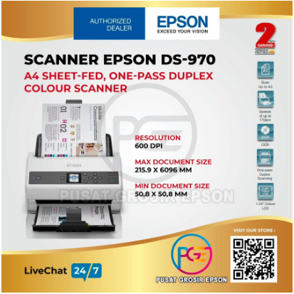 Jual Epson DS-970 DS 970 DS970 Color Duplex Workgroup Document Scanner ...
