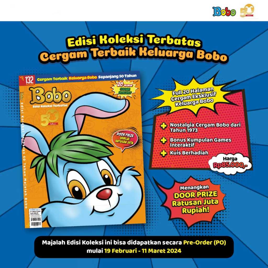 Jual READY Majalah BOBO CERGAM Edisi Koleksi Terbatas 50 Tahun (Teman Bermain dan Belajar ...