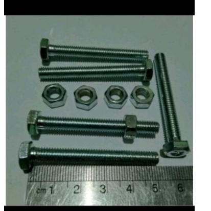 Jual BAUT + MUR PUTIH BMP M6 X 60 MM GALVANIS ( KUNCI 10) | Shopee Indonesia