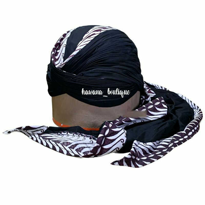 Jual Blangkon Jogja Lipat Motif Samurai Putih Ekor Sliwir Batik ...