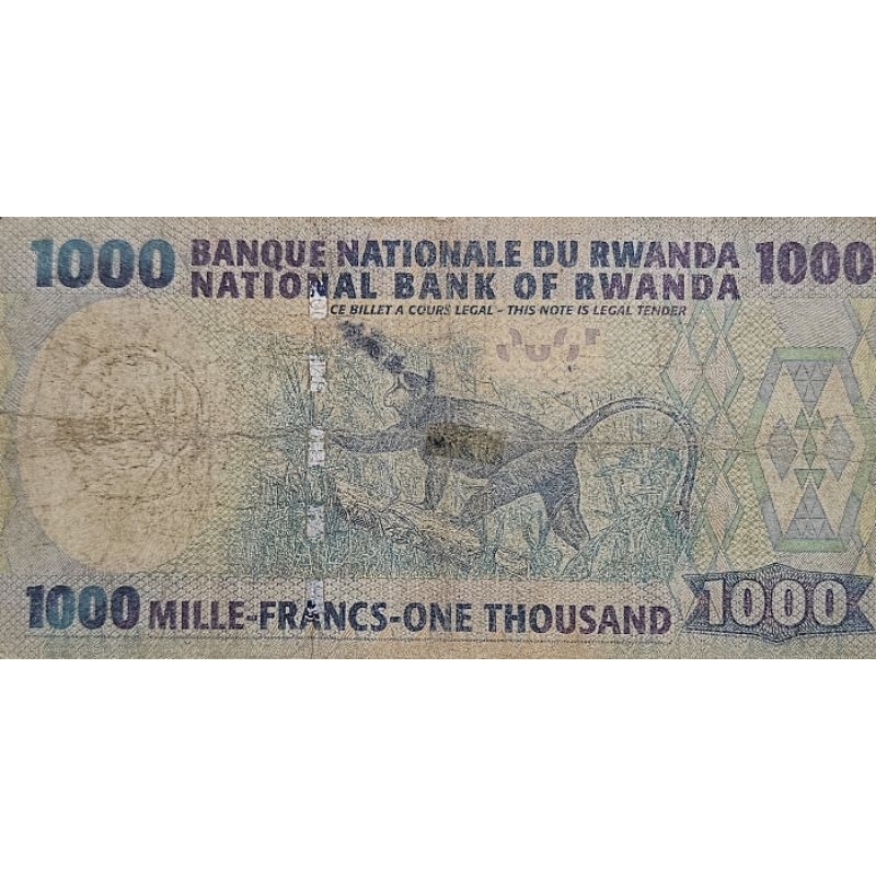 Jual Uang Asing Negara Rwanda 1000 Amafaranga kondisi AXF tahun 2014 ...