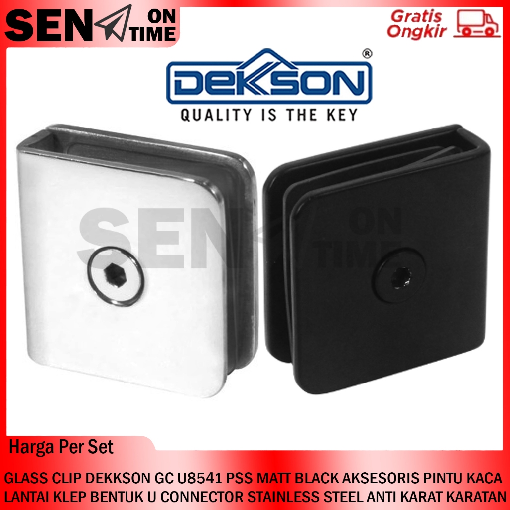 Jual GLASS CLIP DEKKSON GC U8541 PSS MATT BLACK AKSESORIS PINTU KACA ...