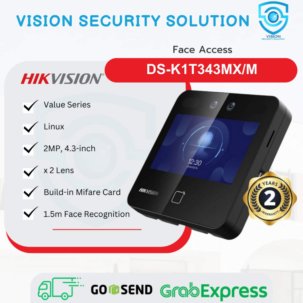Jual Value Series Face Access Hikvision DS-K1T343MX 2MP 4.3inch Linux OS | Shopee Indonesia