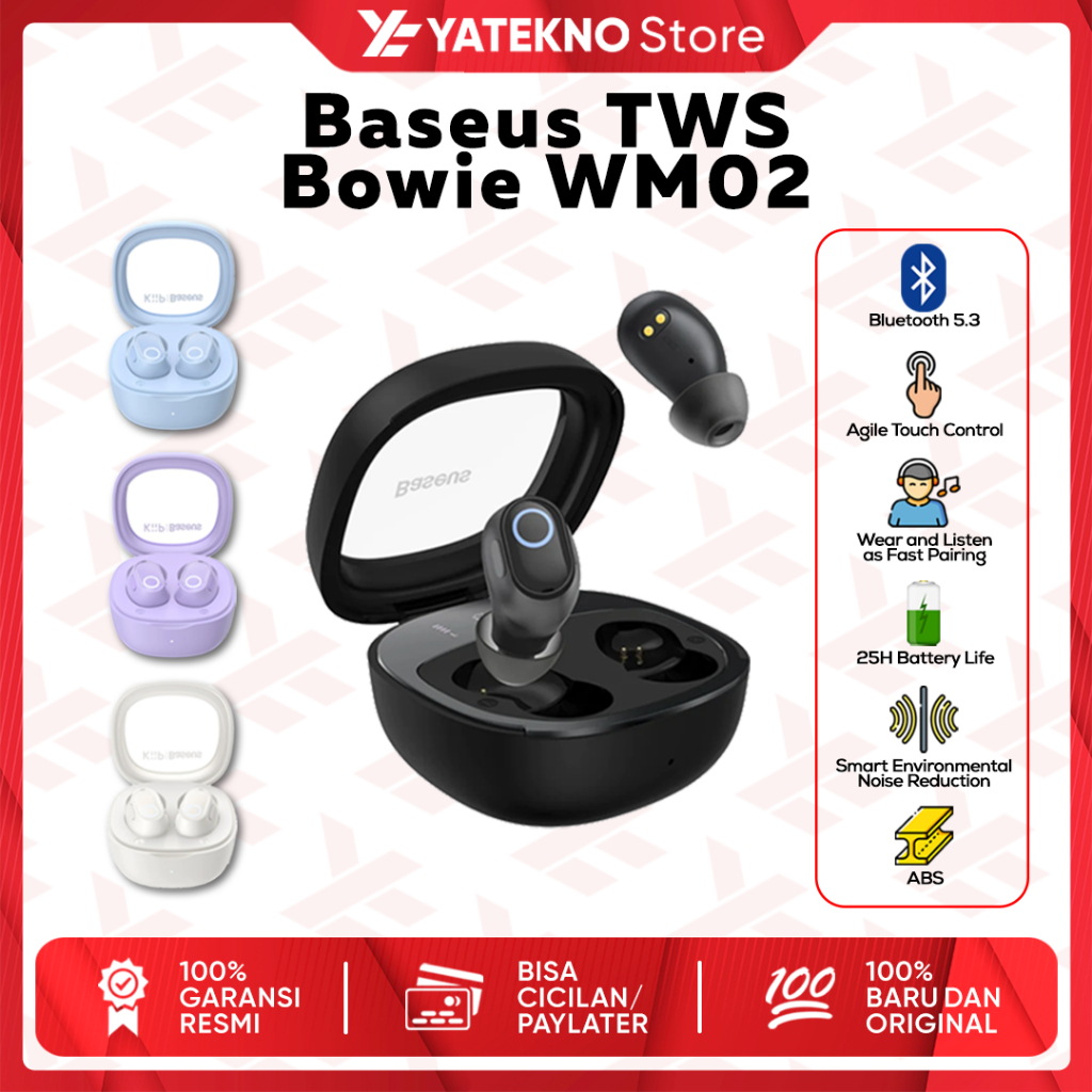 Jual Baseus TWS Earphones Bowie WM02 GARANSI RESMI | Shopee Indonesia