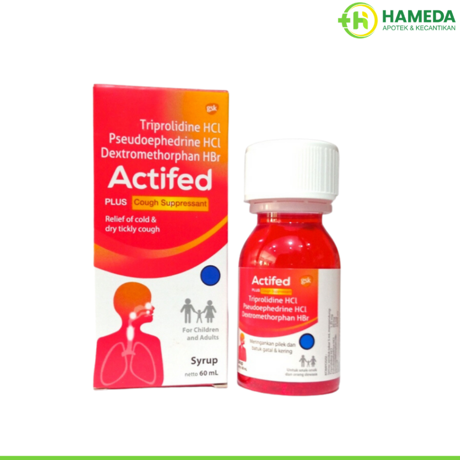 Jual ACTIFED PLUS COUGH SUPRESSANT 60ML( MERAH) | Shopee Indonesia