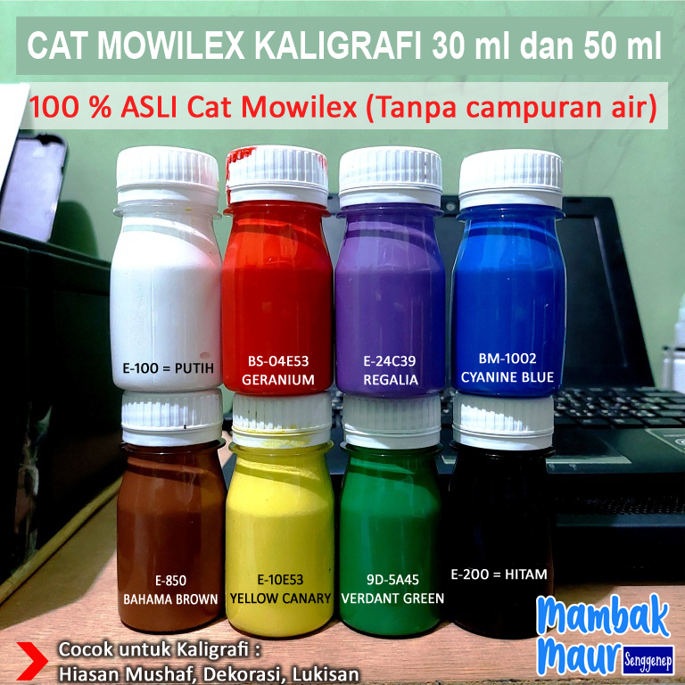 Jual Cat Akrilik 100% Mowilex untuk Lukis Kaligrafi Dekorasi Hiasan ...