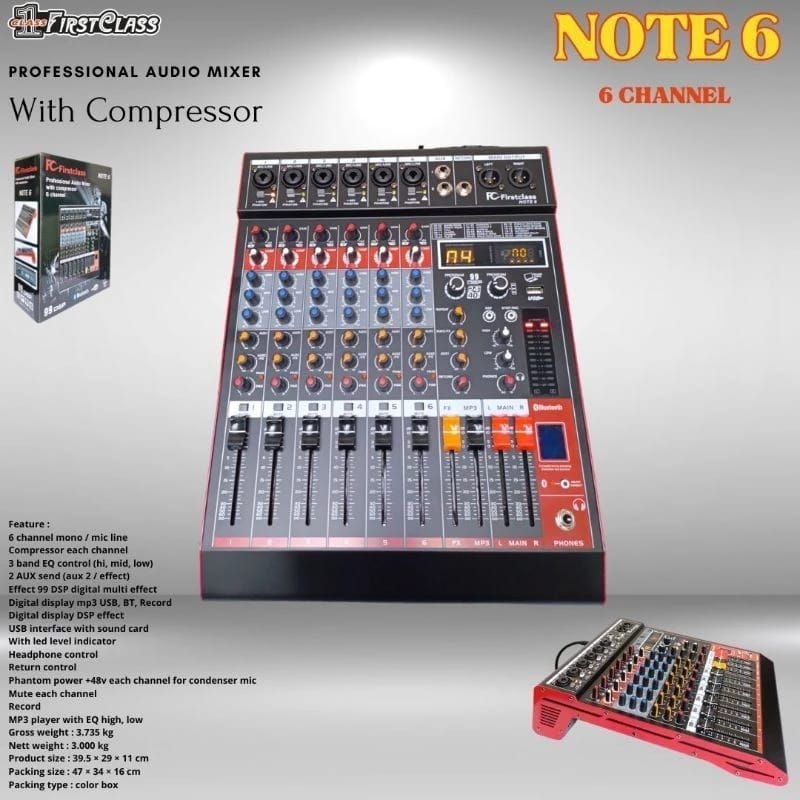 Jual Mixer dengan Kompresor 6 Channel firstclass note 6 | Mikser audio ...