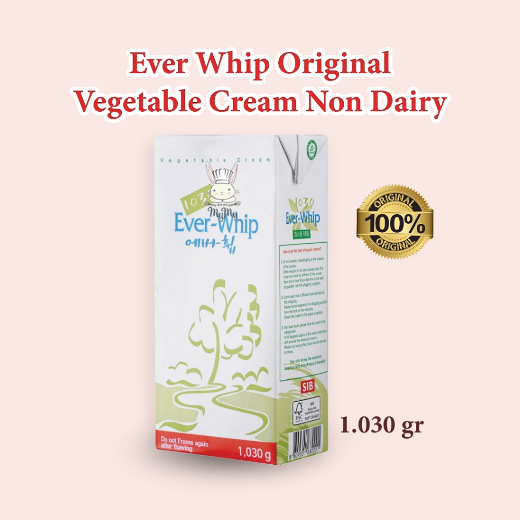 Jual Ever Whip Original 1030 Vegetable Cream Non Dairy 1L | Shopee ...