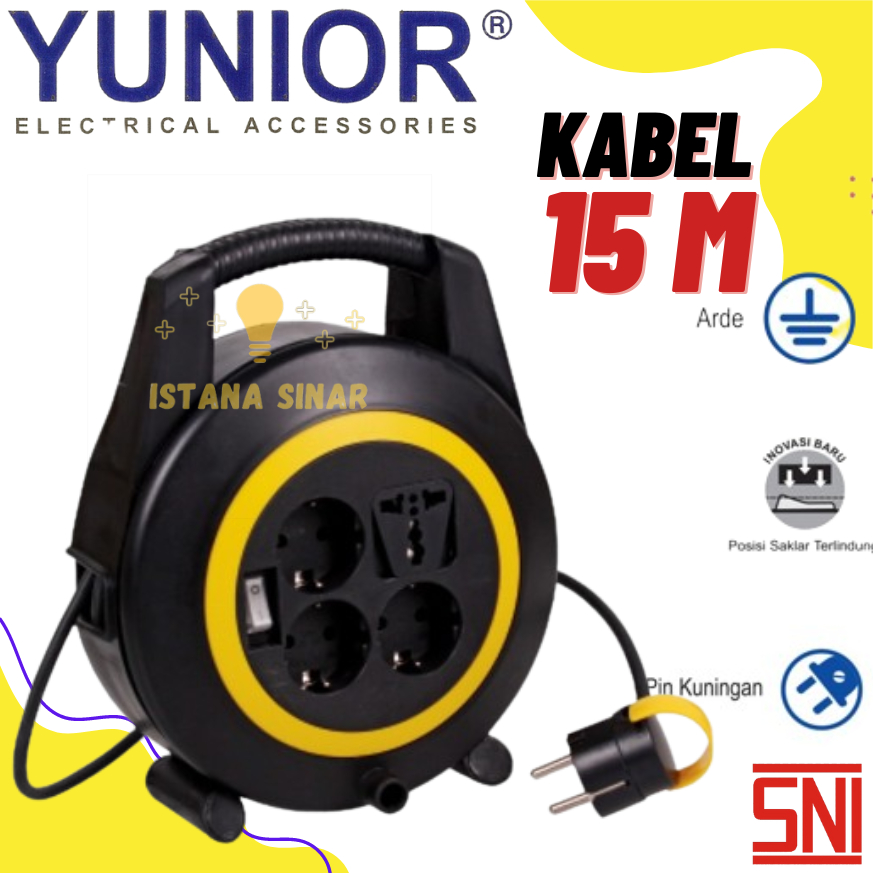 Jual Kabel Roll Box Kabel 4 Lubang + Saklar 15 Meter Yunior Turbo LY ...