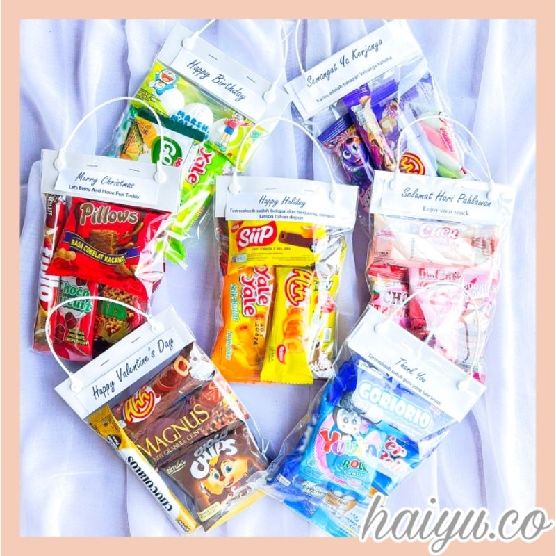 Jual [READY] Mini Gift Snack Bag Murah Freebie Mini Hampers Snack isi 4 ...