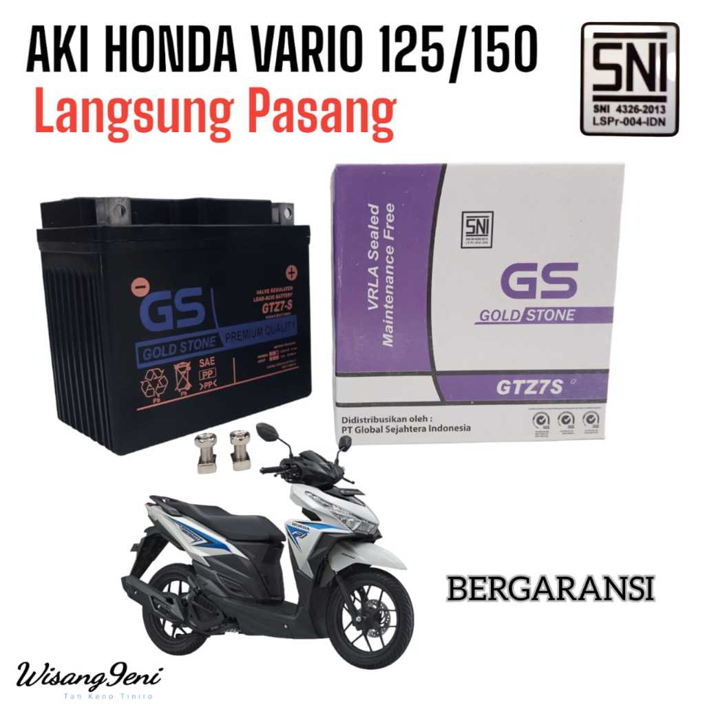 Jual Aki motor Honda Vario 125/150/PCX 125/150/CBR 150/Satria FU GS GTZ7S Aki Kering | Shopee ...