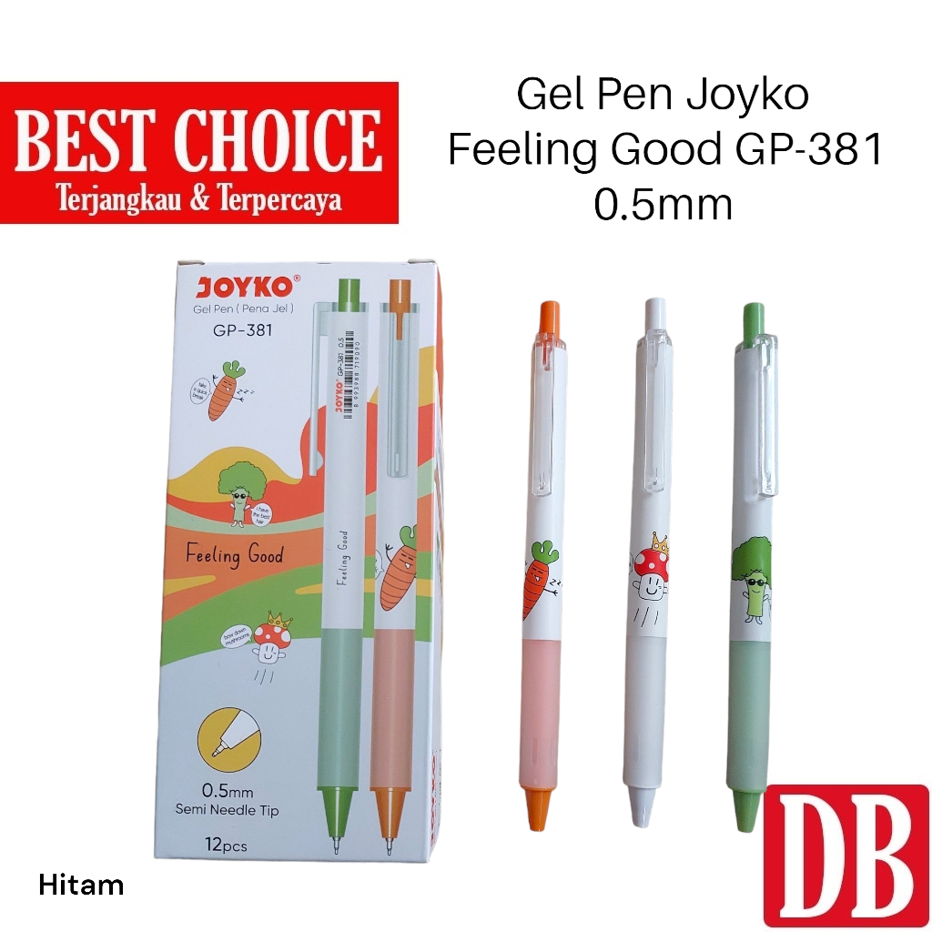 Jual Gel pen / Pulpen Joyko Feeling Good GP-381 0.5mm Hitam (1pcs ...