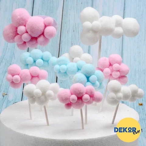 Jual CAKE TOPPER BENTUK AWAN / Cake topper kue / hiasan kue ulang tahun ...