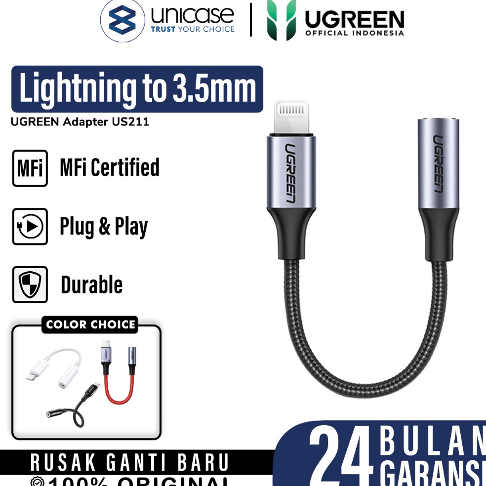 Jual ART C49N Adapter Lightning to Jack Audio 35mm MFI UGREEN US211 ...