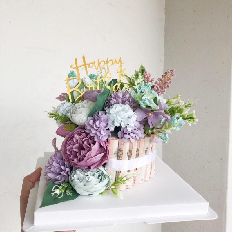 Jual Kue Uang 1-Tier | Money Cake Bouquet Kue Ulang Tahun Custom ...