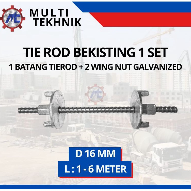 Jual ART F78R Tierod Bekisting 1 Set 1 Batang Tierod 2 Wing Nut 94 ...