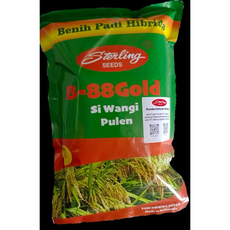 Jual benih padi hibrida B88 Gold 1kg EXP. MEI 2024 SL 88 GOLD pulen wangi hasil joss sama BS 6H ...