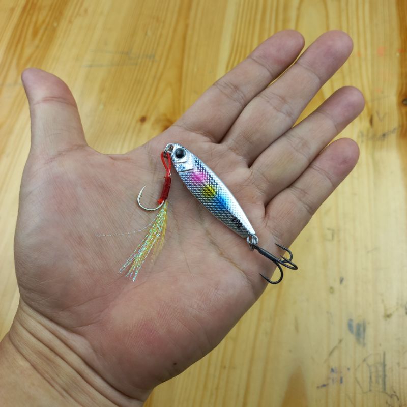 Jual metal jig mikro jig 10 gram 15 gram 20 gram lengkap dengan assist hook dan trebel hook ...