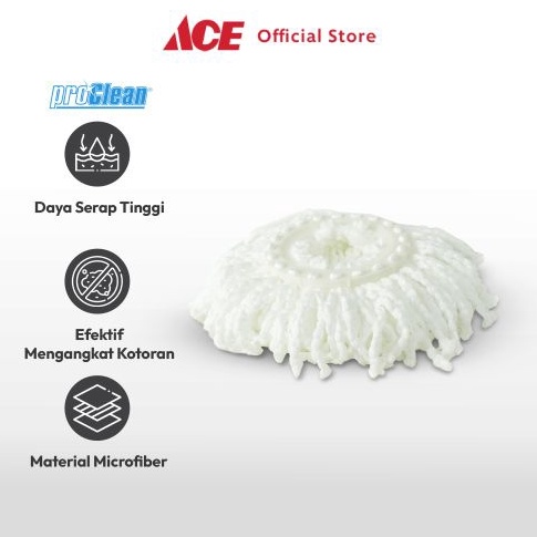 Jual Special Pr Ace Proclean Refill Kain Pel Putar Putih Refil Mop Isi ...