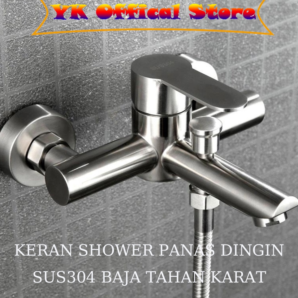 Jual ART K66A KRAN SHOWER AIR PANAS DINGIN KERAN DINDING CHROME SUS34 ...