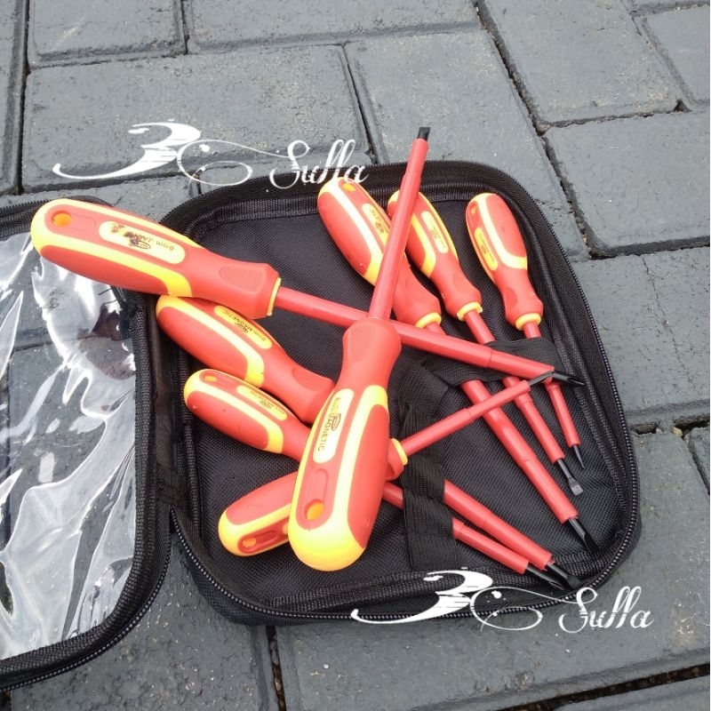 Jual Obeng Listrik 1000 Volt 8 Pcs Screwdriver 8 Pcs 1000V Set SANDS ...