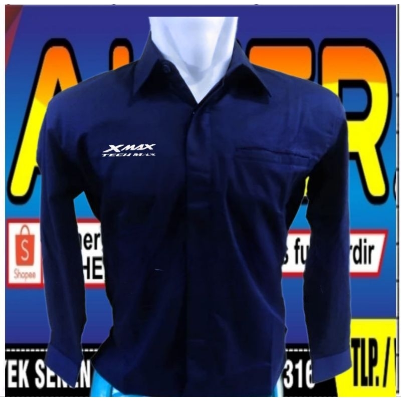 Jual kemeja xmax tech max baju xmax tech max seragam xmax tech max Pdh ...