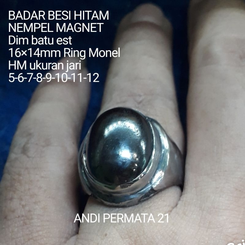 Jual CINCIN BATU BADAR BESI HITAM NEMPEL MAGNET NATURAL ALAM 100% ...