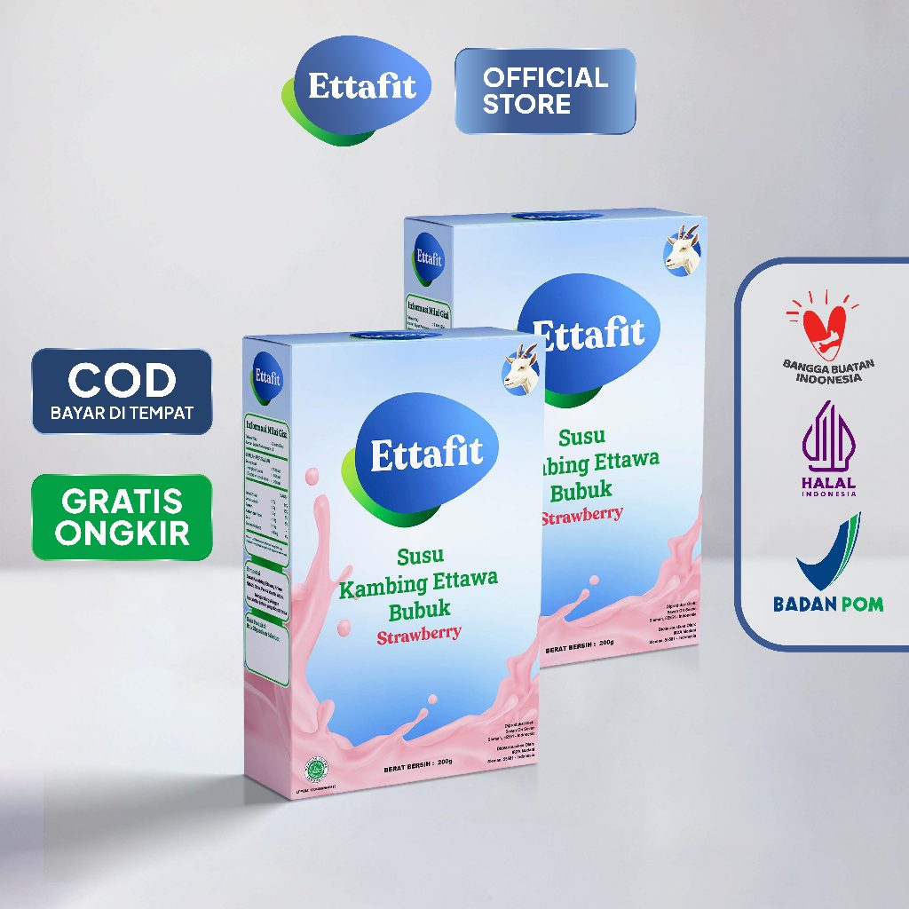Jual Ettafit- Susu Kambing Etawa Bubuk Rasa Varian Strawberry 2 Box ...