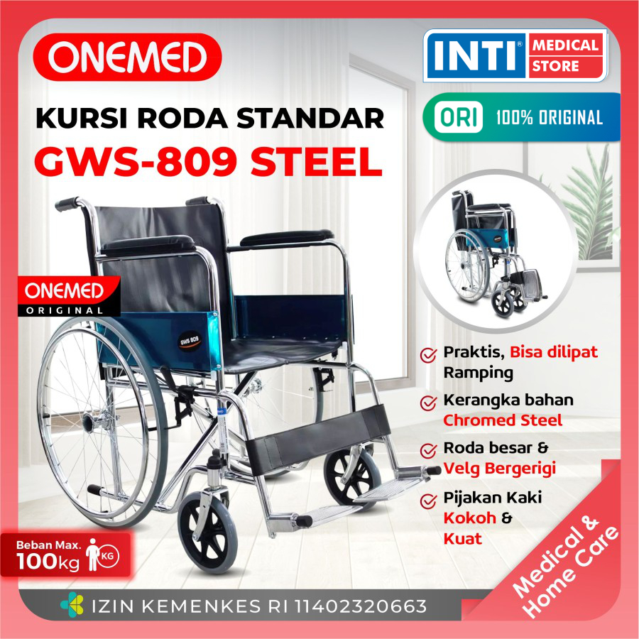 Jual Onemed | Kursi Roda Standar Rumah Sakit GWS 809 Chromed Steel ...