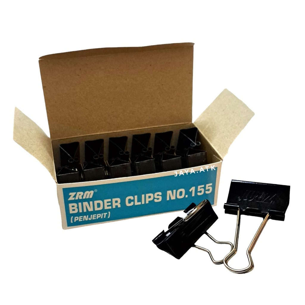 Jual BINDER CLIP KLIP KERTAS HITAM BESI 155 25MM SET 12PCS JEPIT ...