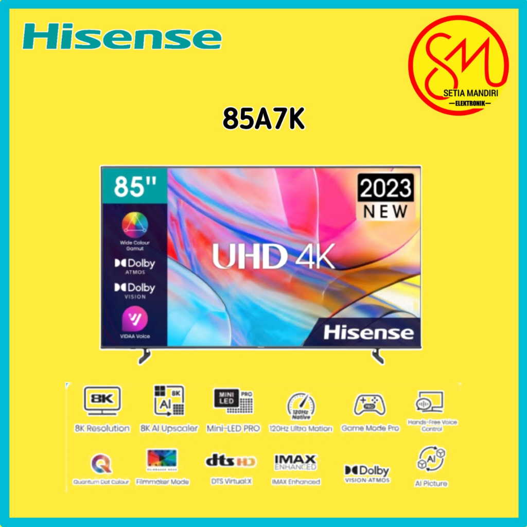 Jual HISENSE 85A7K 85 Inch Premium UHD 4K Smart LED TV - Garansi Resmi | Shopee Indonesia