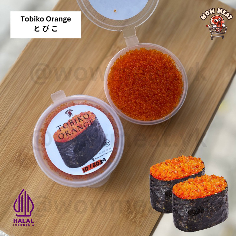 Jual Tobiko Orange Flying Fish Roe 50 Gram | Telur Ikan Sushi Halal ...