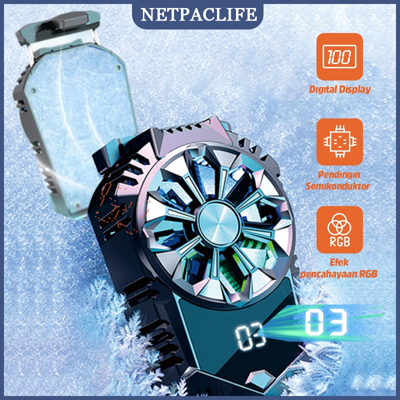 Jual Fan Cooler NETPACLIFE X3B Funcooler Hp Pendingin HP LED Gaming Fan ...