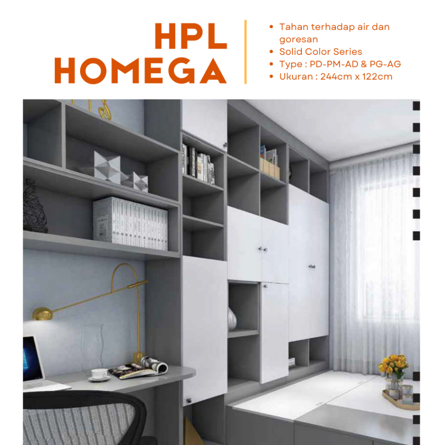 Jual HOMEGA HPL SOLID COLOUR Pelapis Furniture - Kode PD-PM-AD & PG-AG | Shopee Indonesia