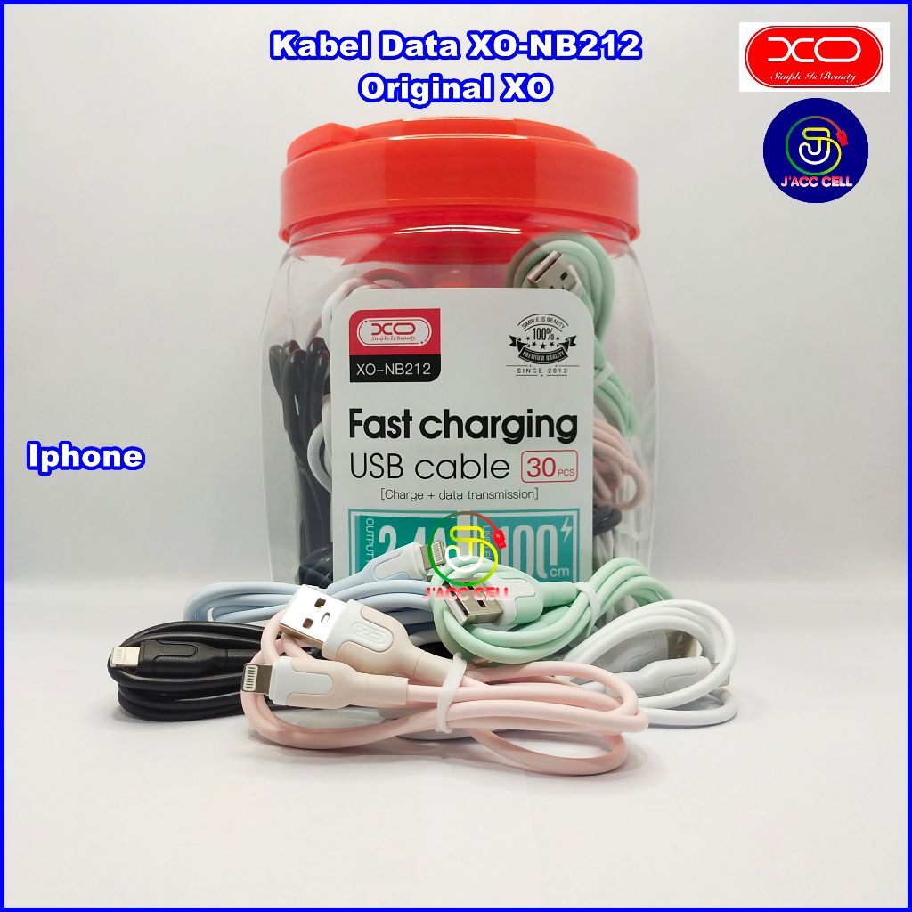 Jual Kabel Data XO-NB212 Kabel Casan Iphone USB Lightning 2.4A Fast Charging XO NB212 Original ...