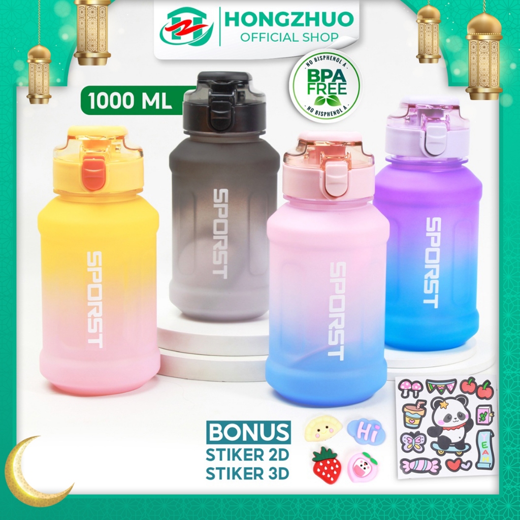 Jual Hongzhuo Botol Minum Gradasi Sports 600ML Free Stiker 2D+3D BPA ...