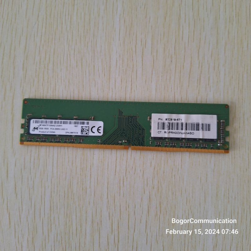 Jual RAM DDR4 Micron 8GB 2666MHz Desktop PC LONGDIMM | Shopee Indonesia