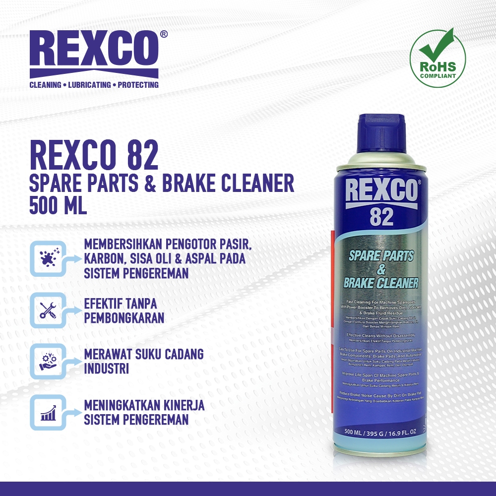 Jual REXCO 82 SPARE PART & BRAKE CLEANER 500 ML/ 395 G/ 16.9 FL OZ | Shopee Indonesia
