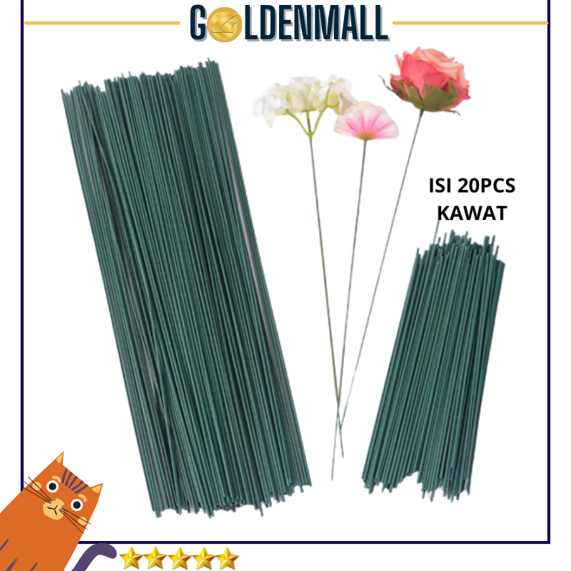 Jual 20PCS Kawat Tangkai Bunga / Tangkai Bunga Artificial Tebal 2mm ...