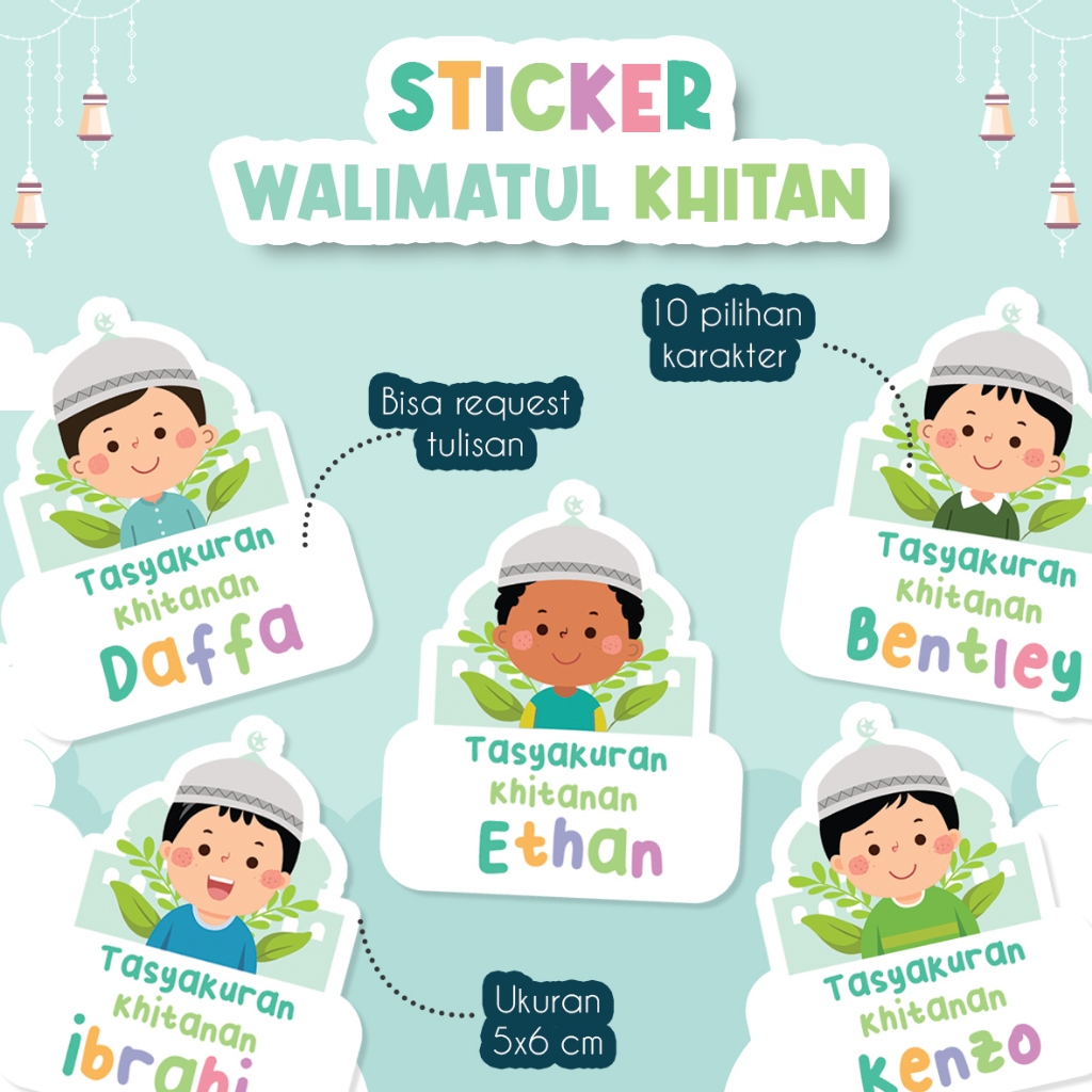 Jual Sticker Syukuran Khitanan Anak Sticker Bento Tasyakur Walimatul ...