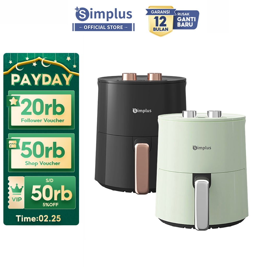 Jual Simplus Air Fryer 4L Penggorengan Sehat Tanpa Minyak Daya 650w Anti Lengket Tombol Mekanis ...