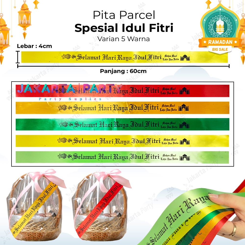 Jual Pita parcel lebaran pita slempang hampers paper belt idul fitri ...