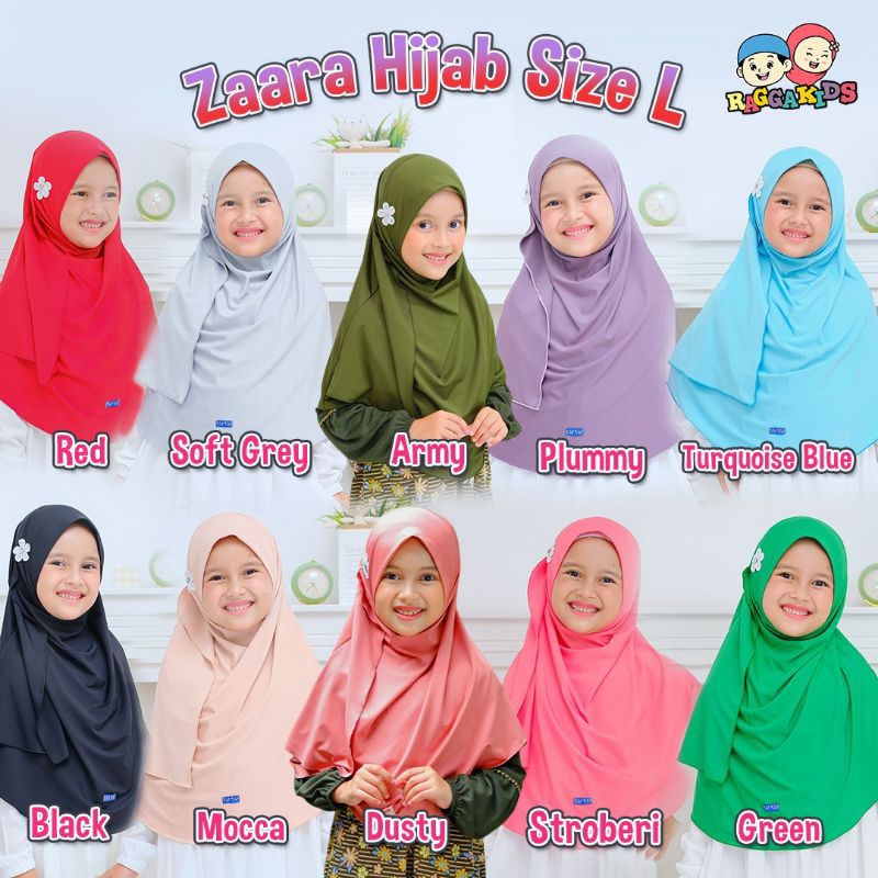 Jual RAGGAKIDS - Jilbab instan anak Size L usia 6 - 10 tahun | Hijab zaara instan bahan Jersey ...