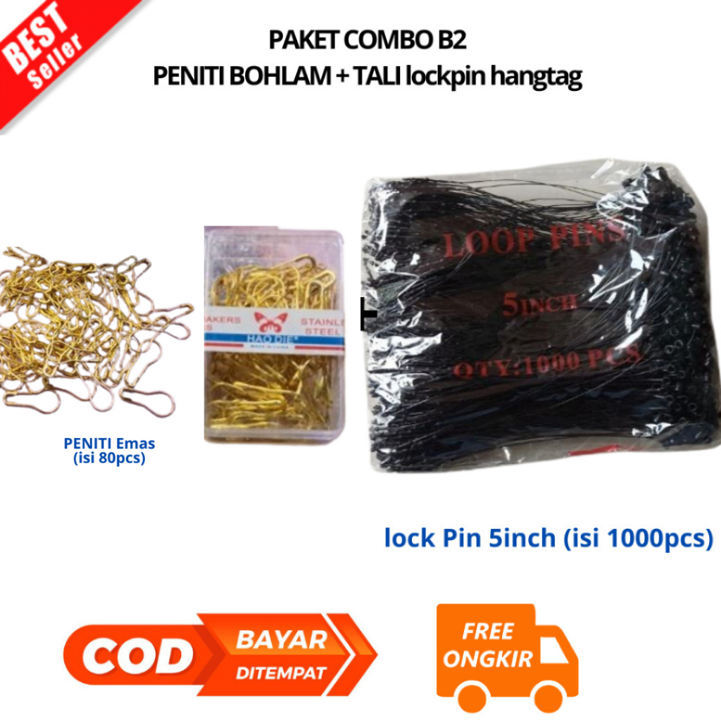Jual [BAYAR DI TEMPAT] 1000 PCS LOCK PINS LOOP PINS TALI HANG TAG TALI ...