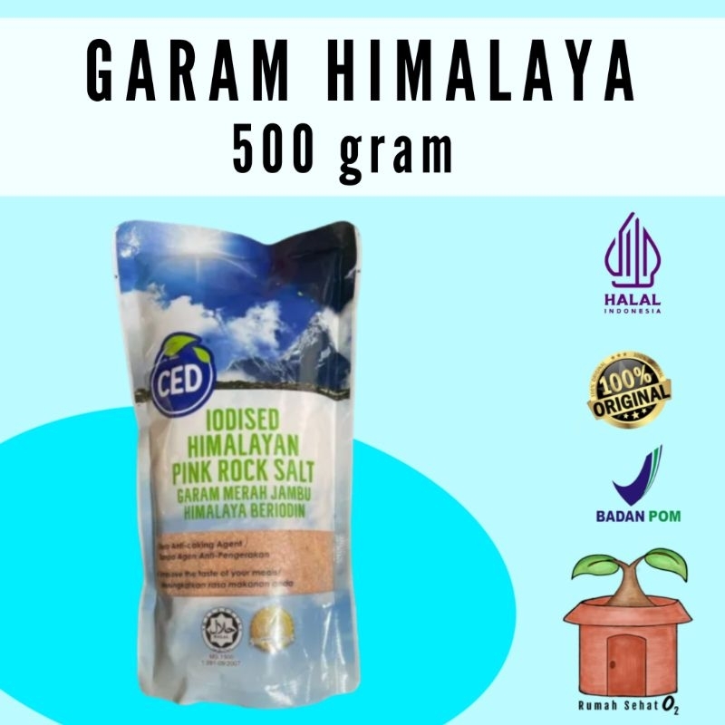 Jual Garam Himalaya Bukit 500 Gram CED Iodised Himalayan Pink Rock Salt ...