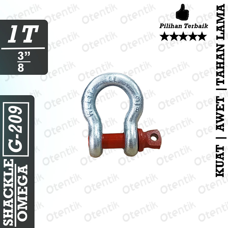 Jual SHACKLE OMEGA 1 TON - KLEM SHAKEL 1000 KG - SAKEL - SEGEL 1T ...
