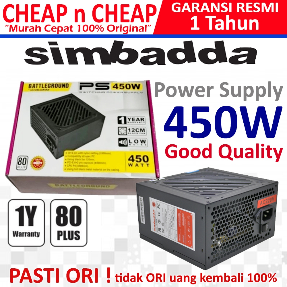 Jual Simbadda 450W PSU 80 Plus Power Supply PSU 450 W 80+ 80 + 80Plus ...