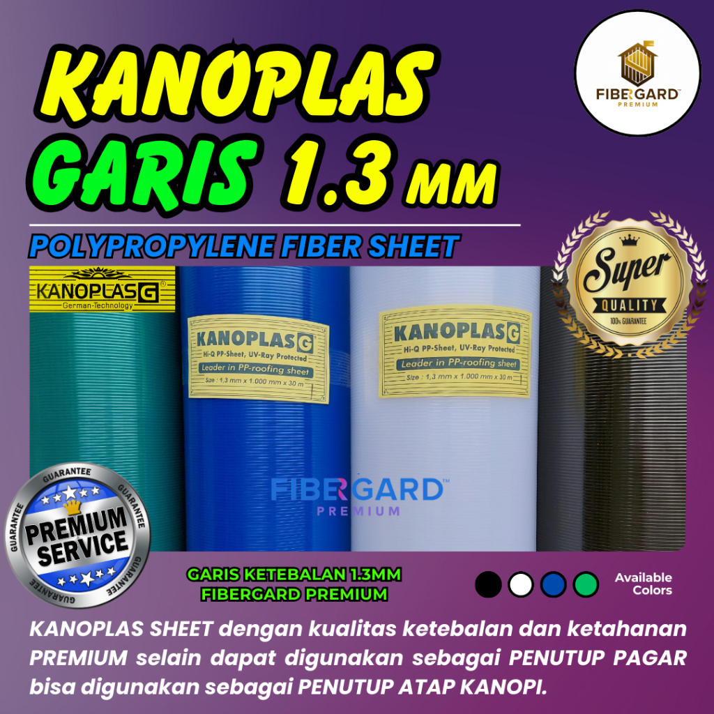 Jual [Per ½m] Fiber Penutup Pagar GARIS KANOPLAS 1.3mm Premium High ...