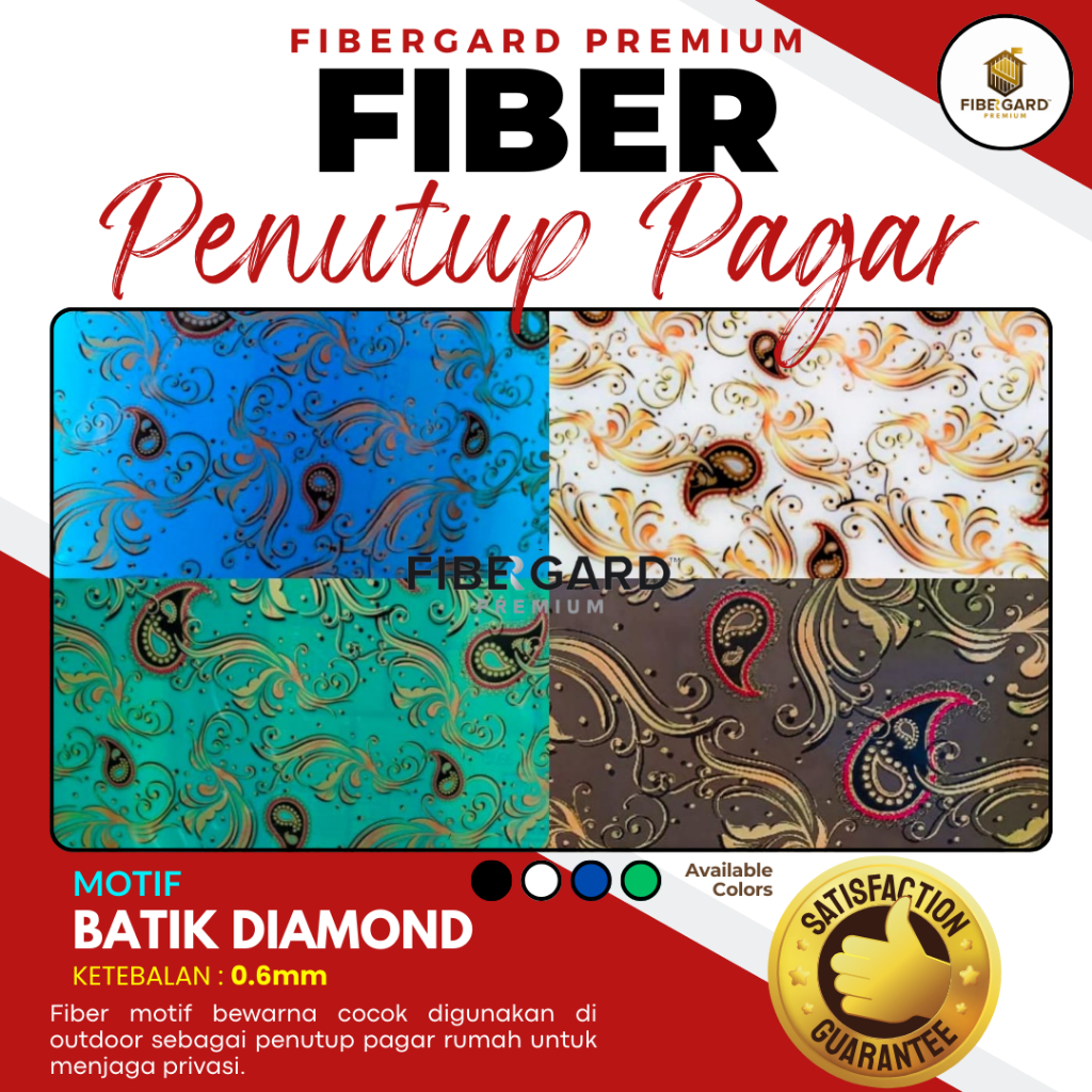 Jual [Per ½m] Fiber Penutup Pagar Motif BATIK DIAMOND Per 50cm | Shopee ...