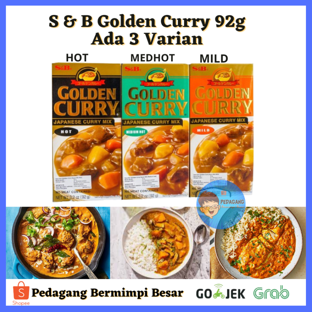 Jual [PBB] S&B Golden Curry 92g 3 Varian / Bumbu Kari Jepang Instan ...